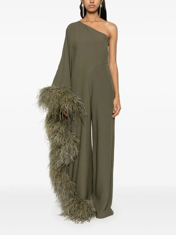 TALLER MARMO Ebro Feather-trim Jumpsuit