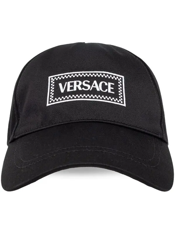 Versace Logo-embroidered Cap - Black