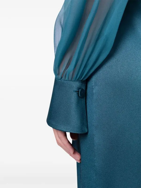 Alberta Ferretti Sheer-overlay Midi Dress