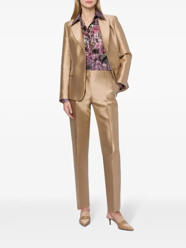 Alberta Ferretti Single-breasted Satin Blazer - Neutrals