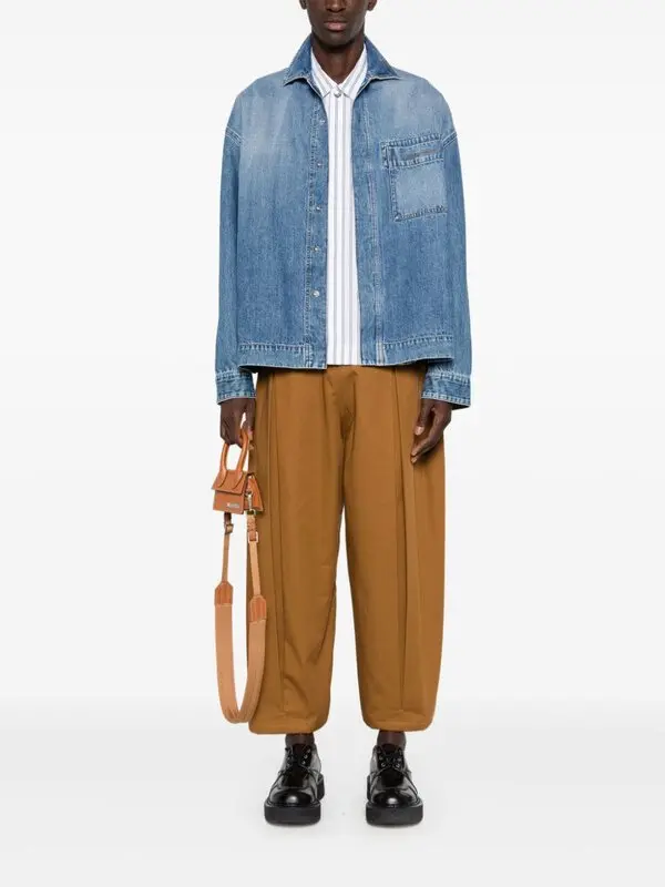 Jacquemus La Chemise Logo-embroidered Denim Shirt - Blue
