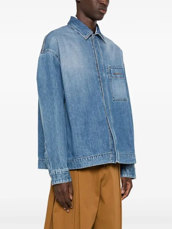 Jacquemus La Chemise Logo-embroidered Denim Shirt - Blue