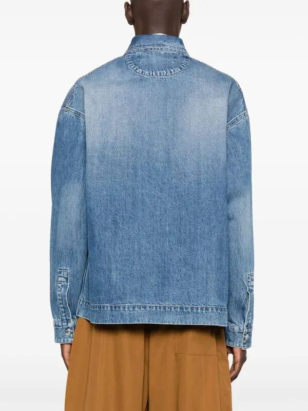 Jacquemus La Chemise Logo-embroidered Denim Shirt - Blue