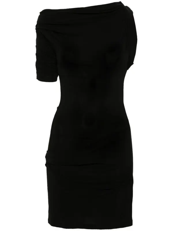 Jacquemus La Mini Robe Draped Mini Dress - Black