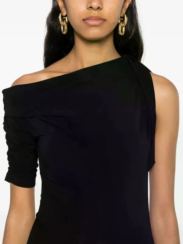 Jacquemus La Mini Robe Draped Mini Dress - Black