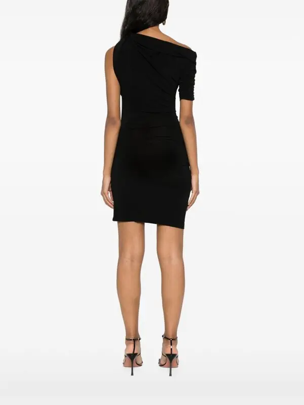 Jacquemus La Mini Robe Draped Mini Dress - Black