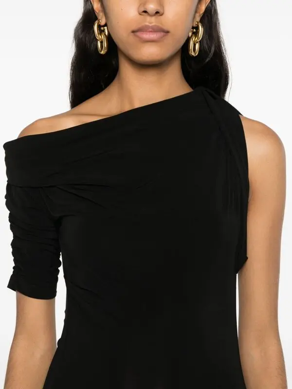 Jacquemus La Mini Robe Draped Mini Dress - Black