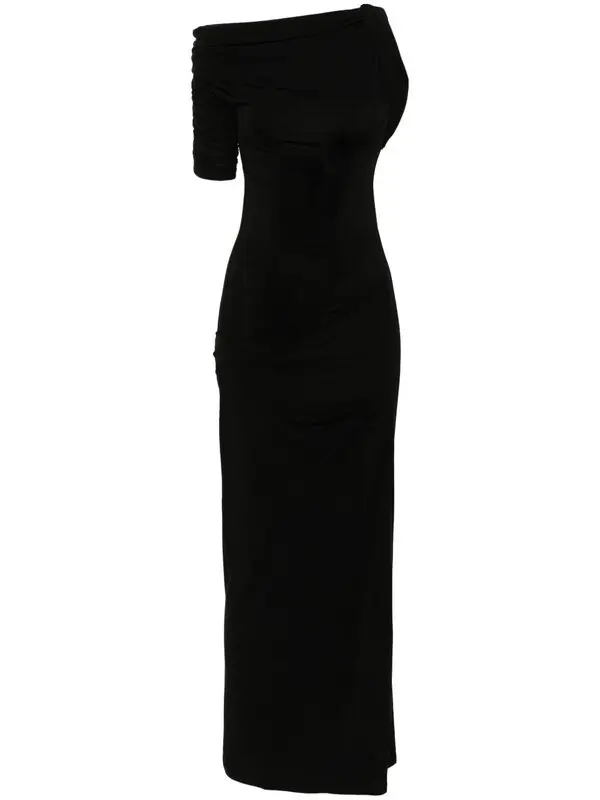 Jacquemus Drapeado Midi Dress - Black