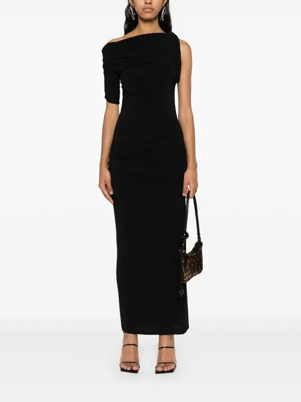 Jacquemus Drapeado Midi Dress - Black