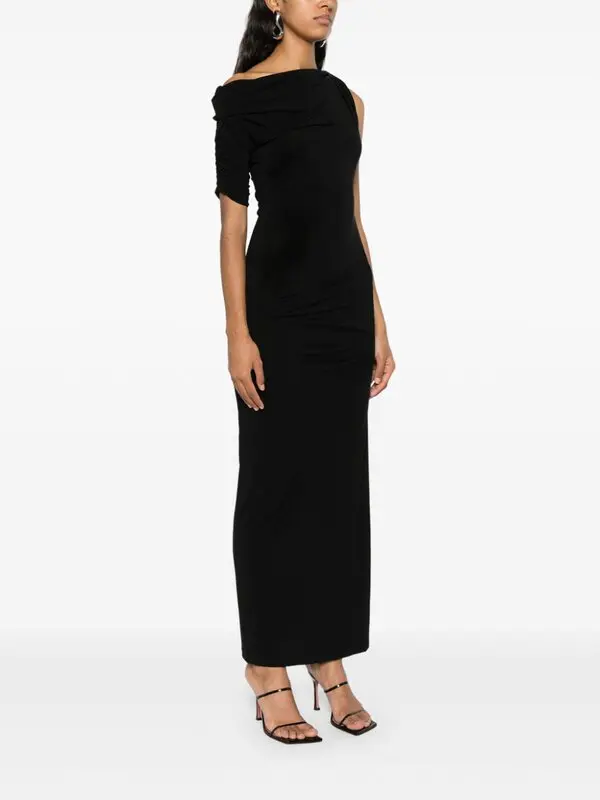 Jacquemus Drapeado Midi Dress - Black