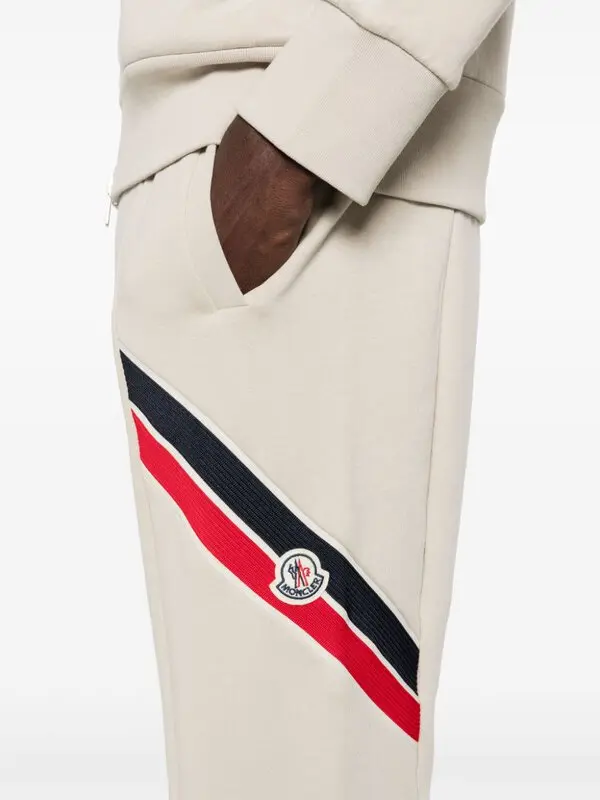 Moncler Stripe-detail Logo-appliqué Track Pants
