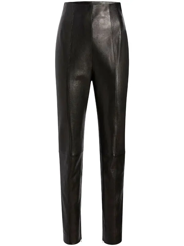 Khaite Leather Tapered Trousers