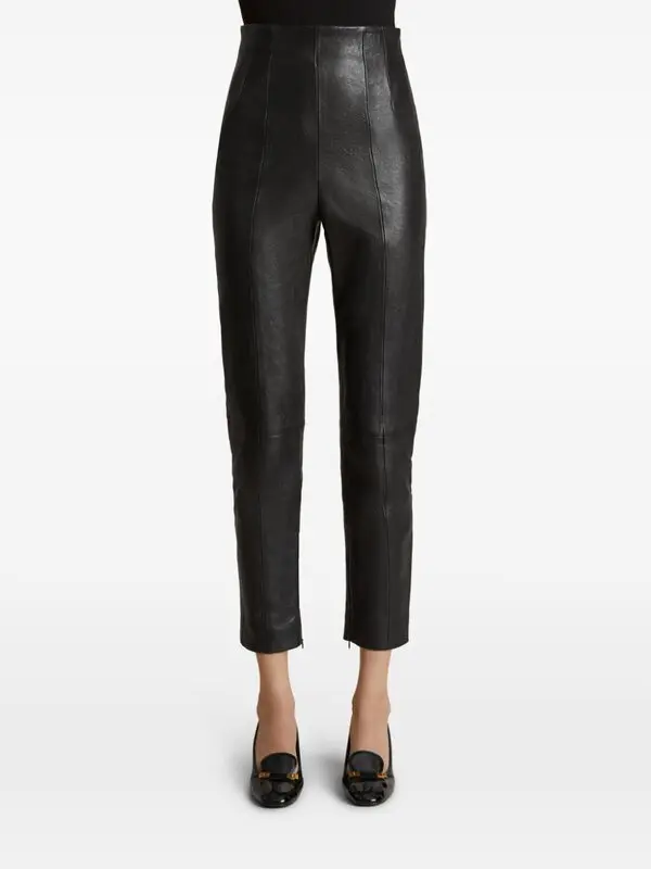 Khaite Leather Tapered Trousers