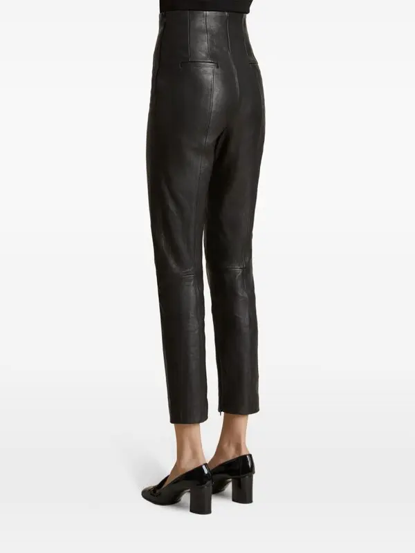 Khaite Leather Tapered Trousers