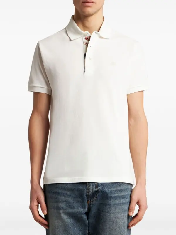 Etro Pegaso-embroidered Polo Shirt - White