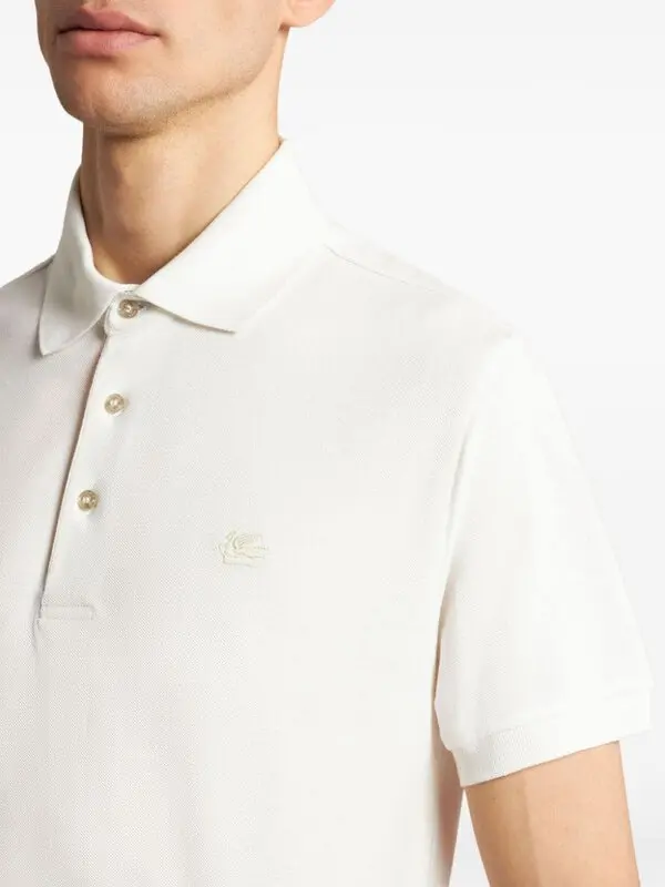 Etro Pegaso-embroidered Polo Shirt - White