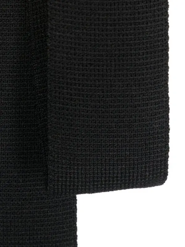 Plan C Logo-patch Ribbed Scarf - Black