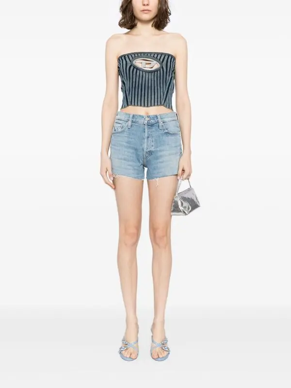 MOTHER Tomcat Kick Raw-cut Denim Shorts