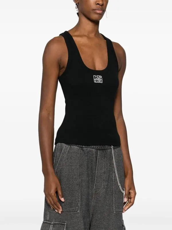 Ksubi Stacked Origin Ribbed Tank Top - Black