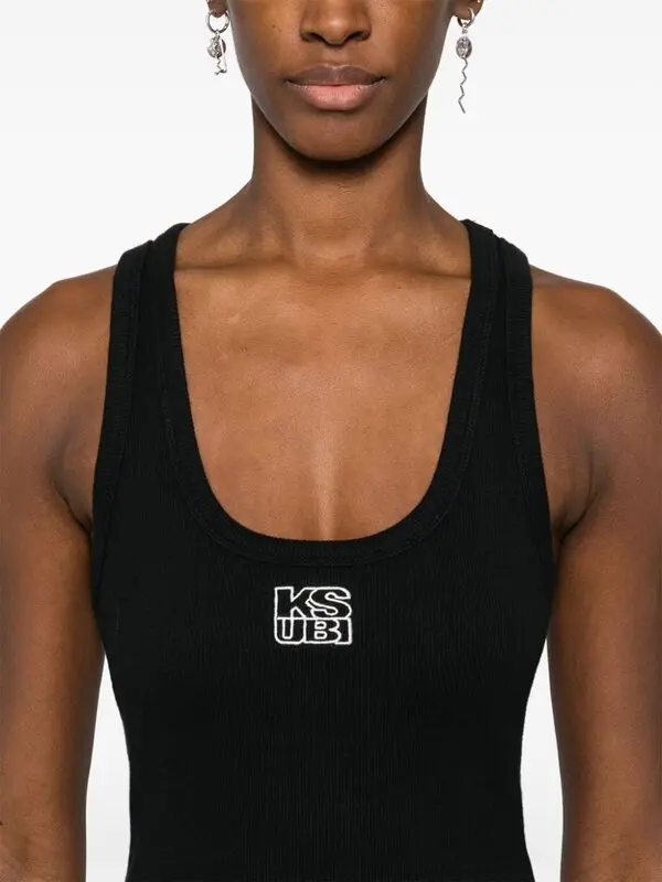 Ksubi Stacked Origin Ribbed Tank Top - Black
