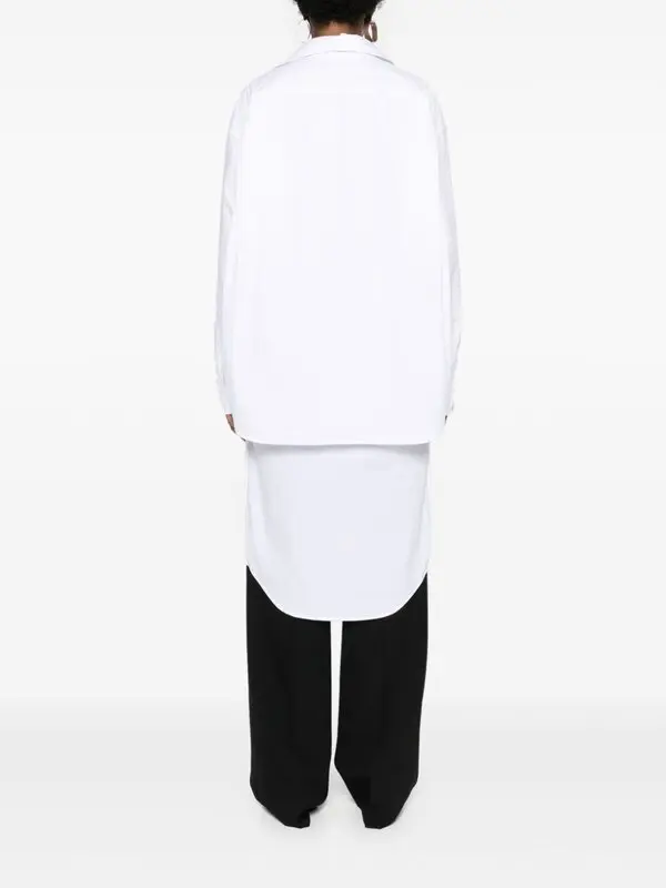 Balenciaga Embroidered-logo Layered Shirt Dress