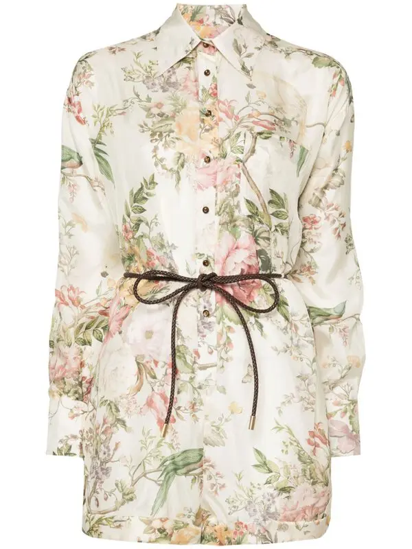 Zimmermann Waverly Silk Playsuit - Neutrals
