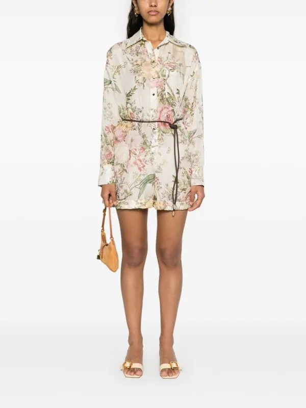 Zimmermann Waverly Silk Playsuit - Neutrals