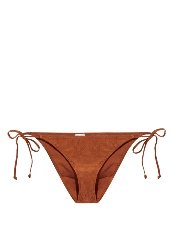 GANNI Side-tie Bikini Bottom - Brown