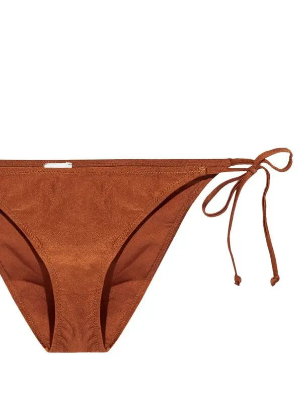 GANNI Side-tie Bikini Bottom - Brown
