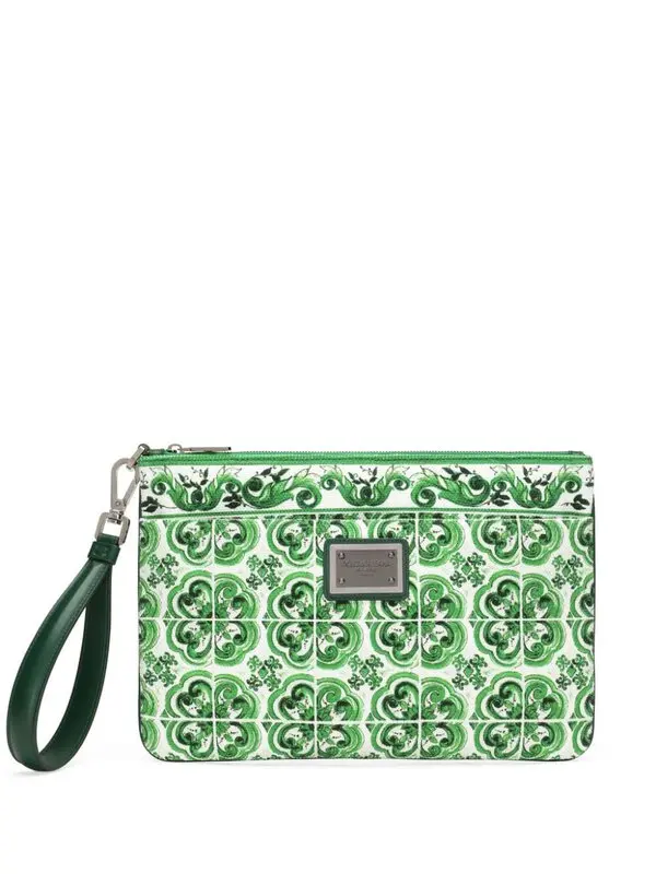 Dolce & Gabbana All-over Print Clutch - Green