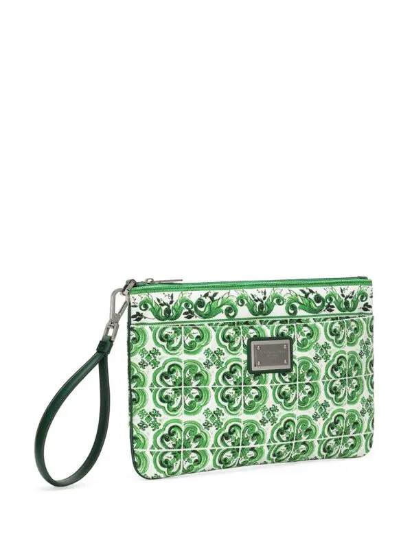 Dolce & Gabbana All-over Print Clutch - Green