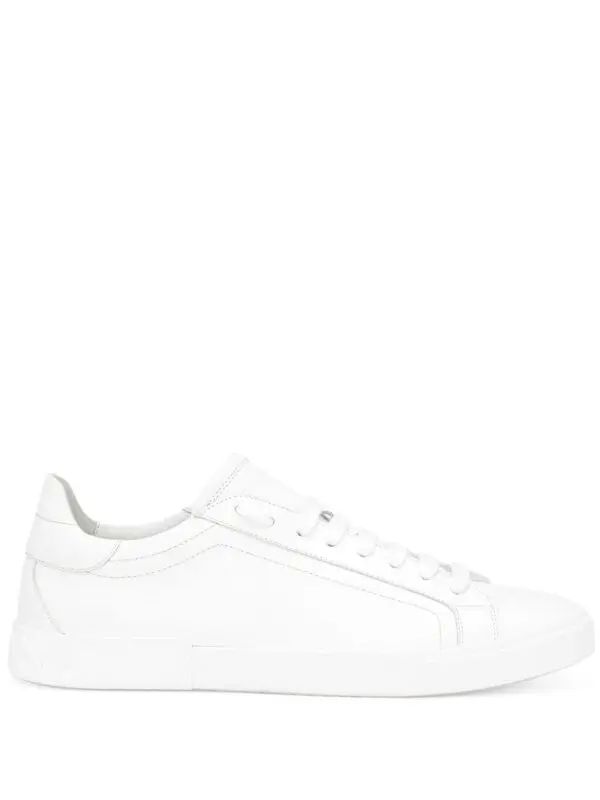 Dolce & Gabbana Portofino Vintage Leather Sneakers - White