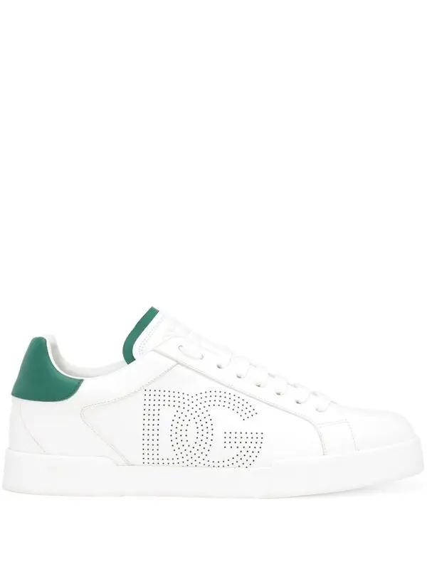 Dolce & Gabbana Portofino Leather Sneakers - White