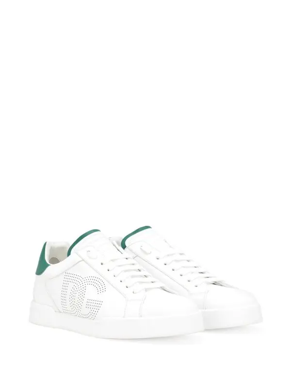 Dolce & Gabbana Portofino Leather Sneakers - White