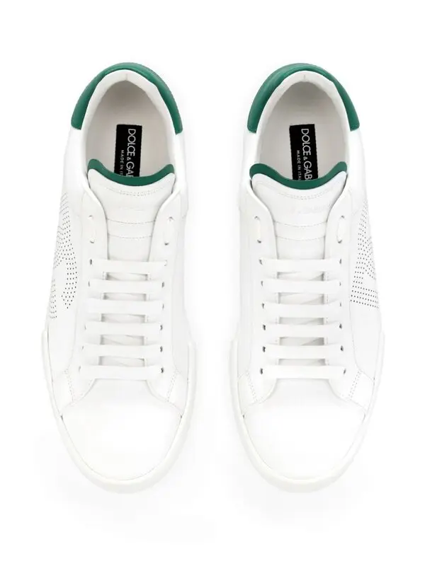 Dolce & Gabbana Portofino Leather Sneakers - White