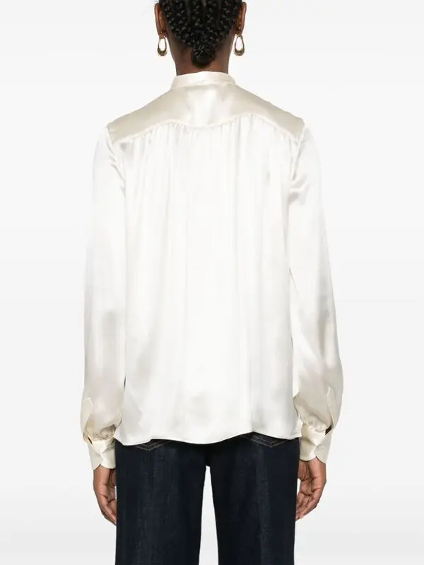 TOM FORD Pussy-bow Silk Shirt - Neutrals