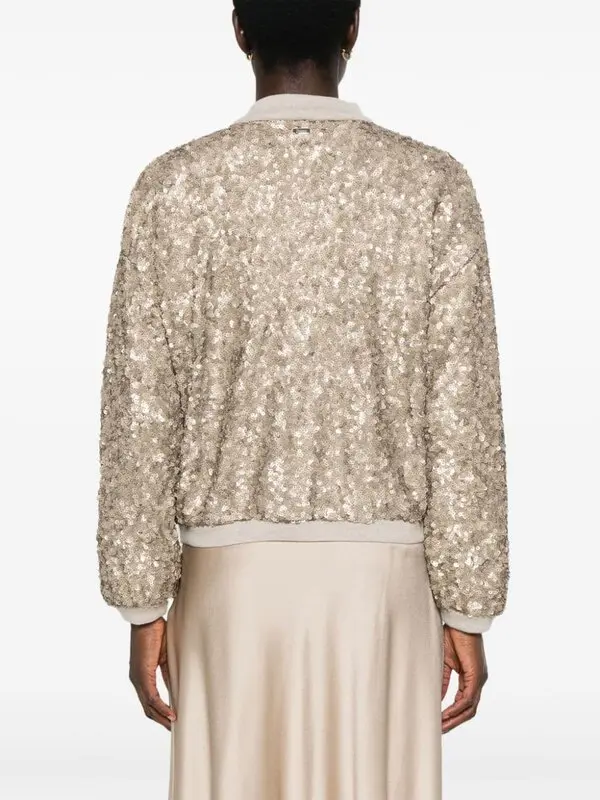 Herno Sequin-embellished Bomber Jacket - Gold