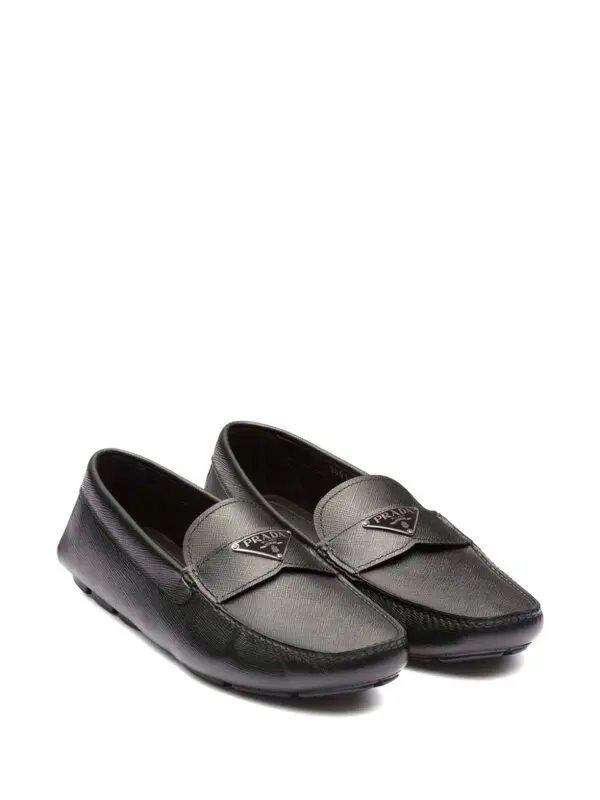 Prada Triangle-logo Leather Loafers