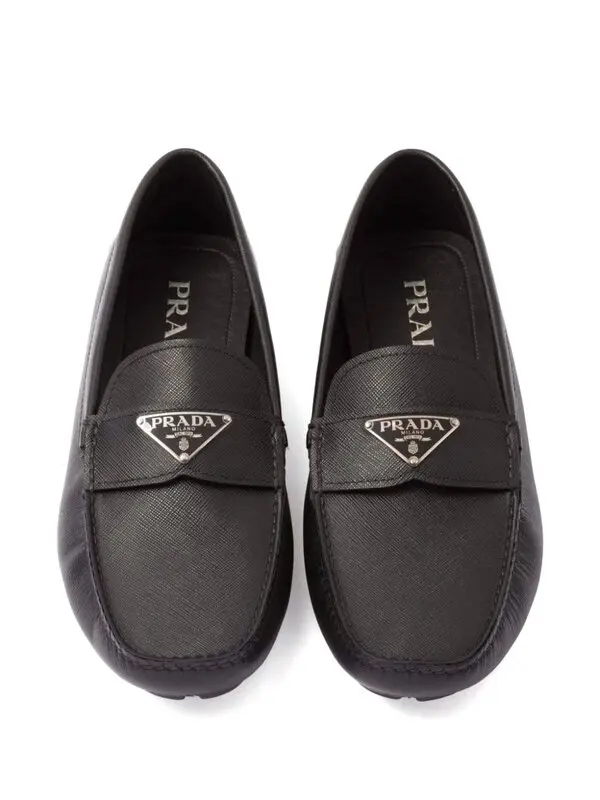 Prada Triangle-logo Leather Loafers