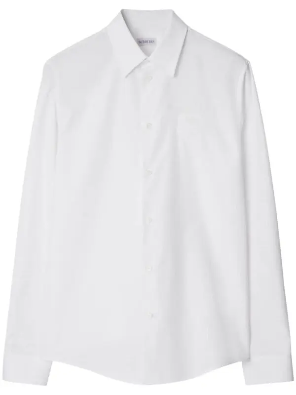 Burberry Ekd-embroidered Cotton Shirt - White