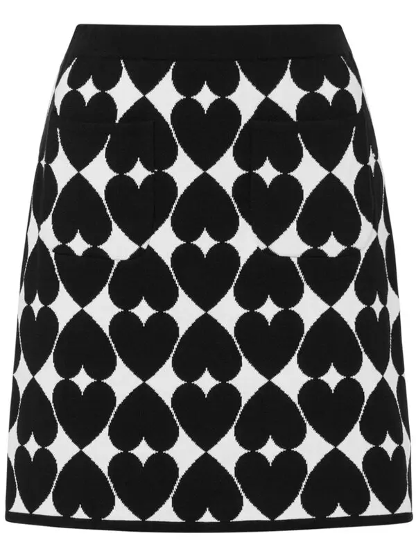 Moschino Intarsia-knit Cotton Skirt - Black