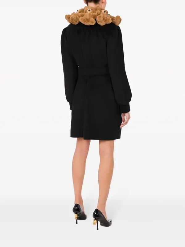 MOSCHINO ブラックファーコート Moschino Teddy Bear Belted Coat In Black - 50% Off | Editorialist