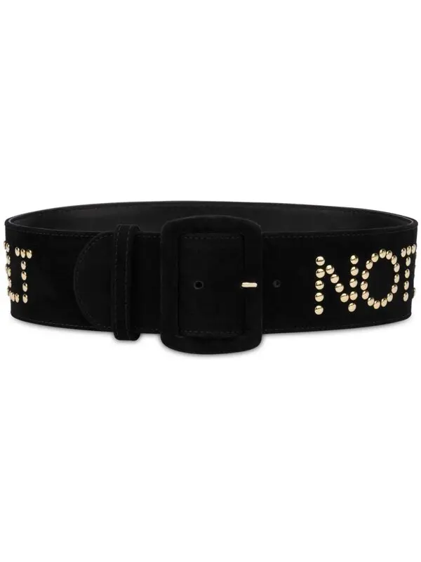 Moschino Black Leather Spike Belt Moschino Black Leather Studded Classic Logo Belt 75CM | eBay main image 3