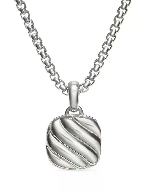 David Yurman Sterling Sculpted Cable Square Locket - Silver
