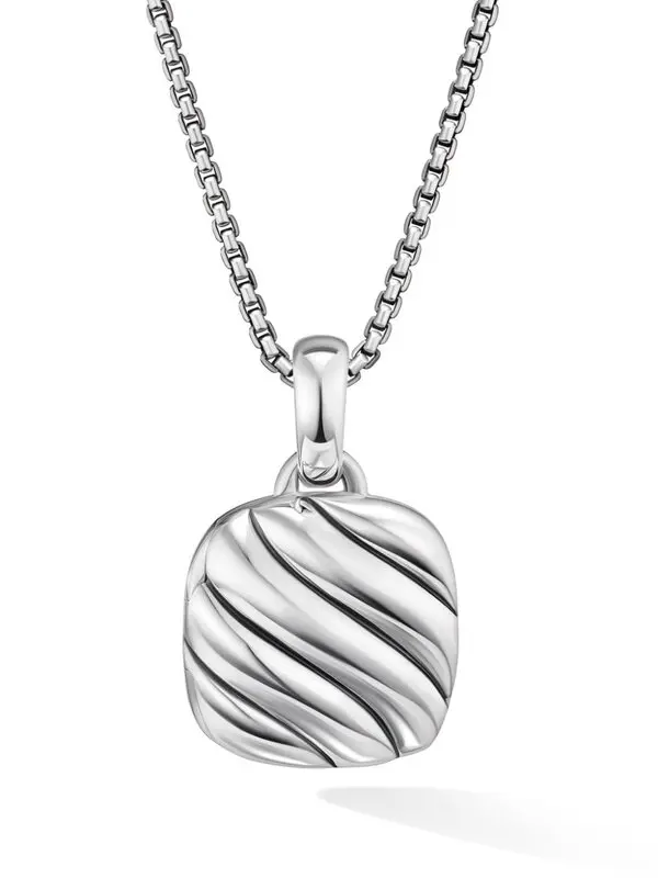 David Yurman Sterling Sculpted Cable Square Locket - Ss