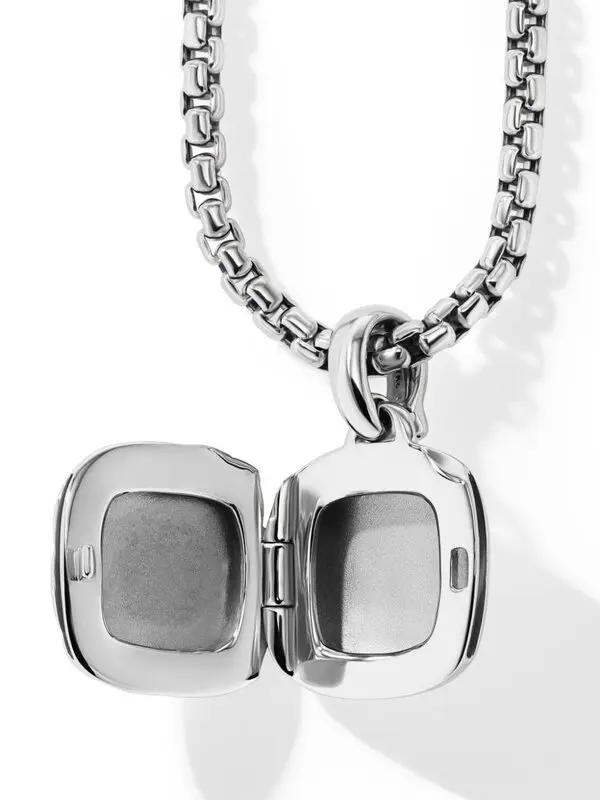 David Yurman Sterling Sculpted Cable Square Locket - Ss