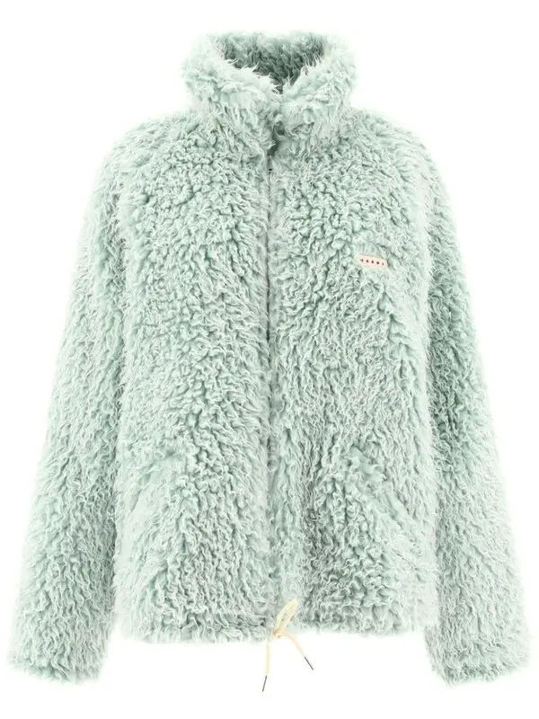 Marni Logo-appliqué Faux-fur Jacket