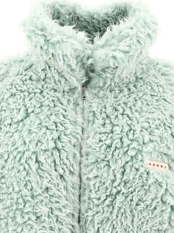 Marni Logo-appliqué Faux-fur Jacket