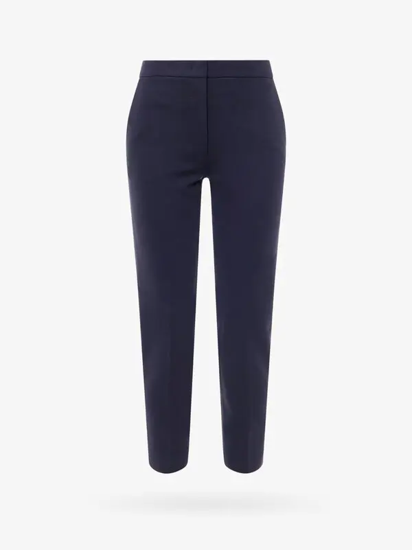 Max Mara Viscose Blend Straight Leg Trousers - Blue
