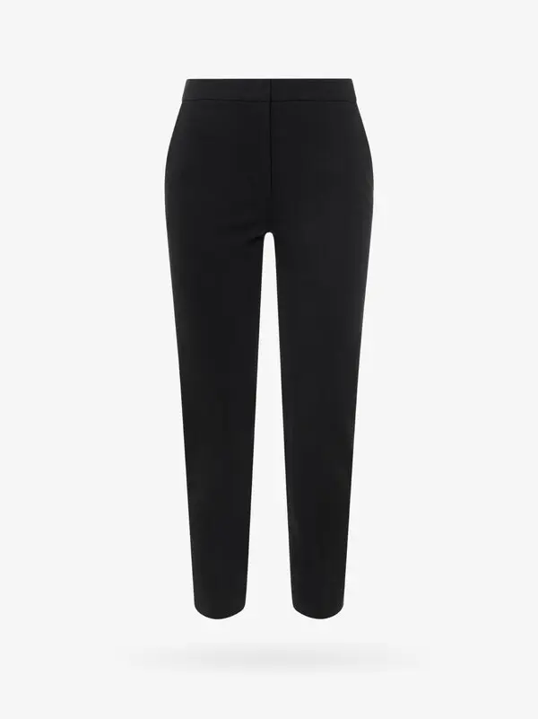 Max Mara Viscose Blend Straight Leg Trousers - Black